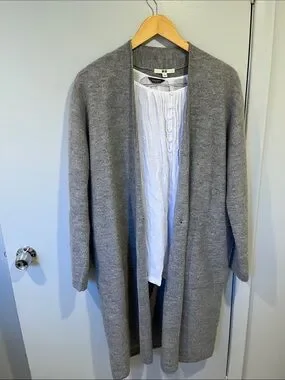 Uniqlo | Sweaters | Uniqlo Heather Gray Long Wool Cardigan | Poshmark